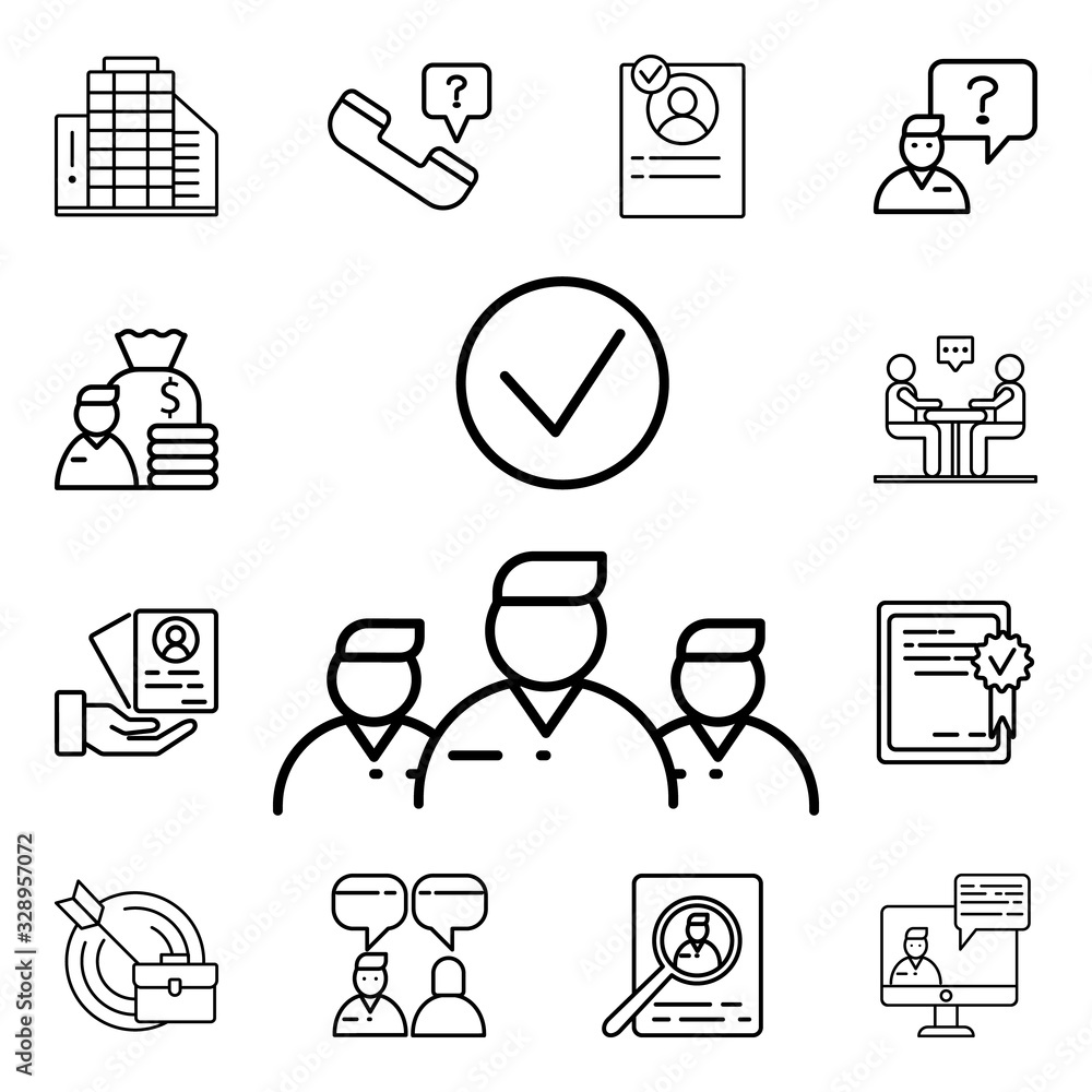 Distinguished employee icon. Detailed set of interview icons. Premium ...