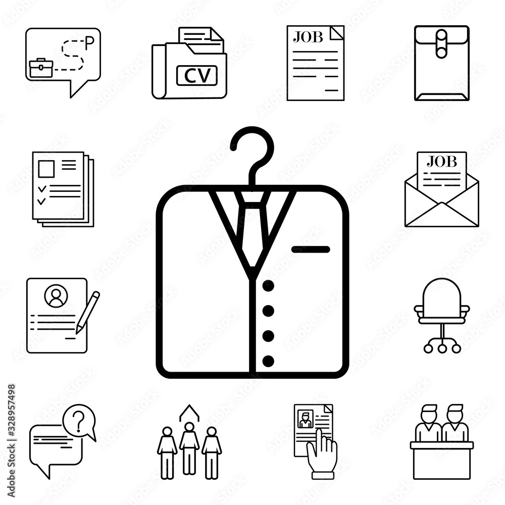 Suit for work icon. Detailed set of interview icons. Premium quality ...