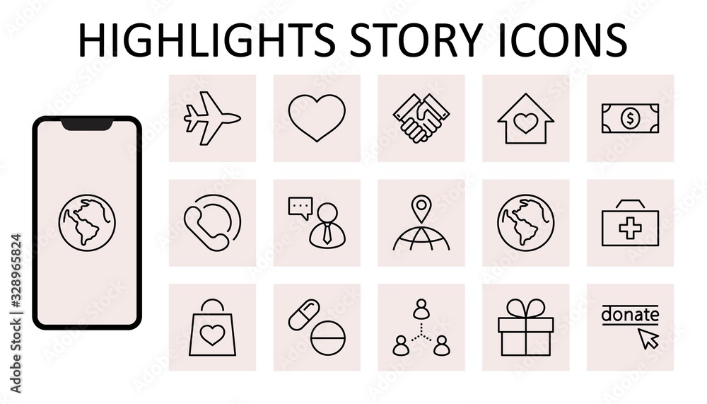 International Day for the Poor Vector Line Icons Set. Contains such ...