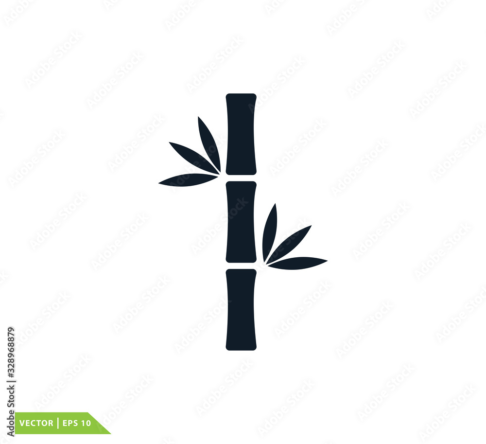 Bamboo icon vector logo template Stock Vector | Adobe Stock