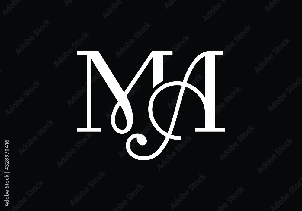 M A MA Initial Letter Logo design vector template, Graphic Alphabet ...