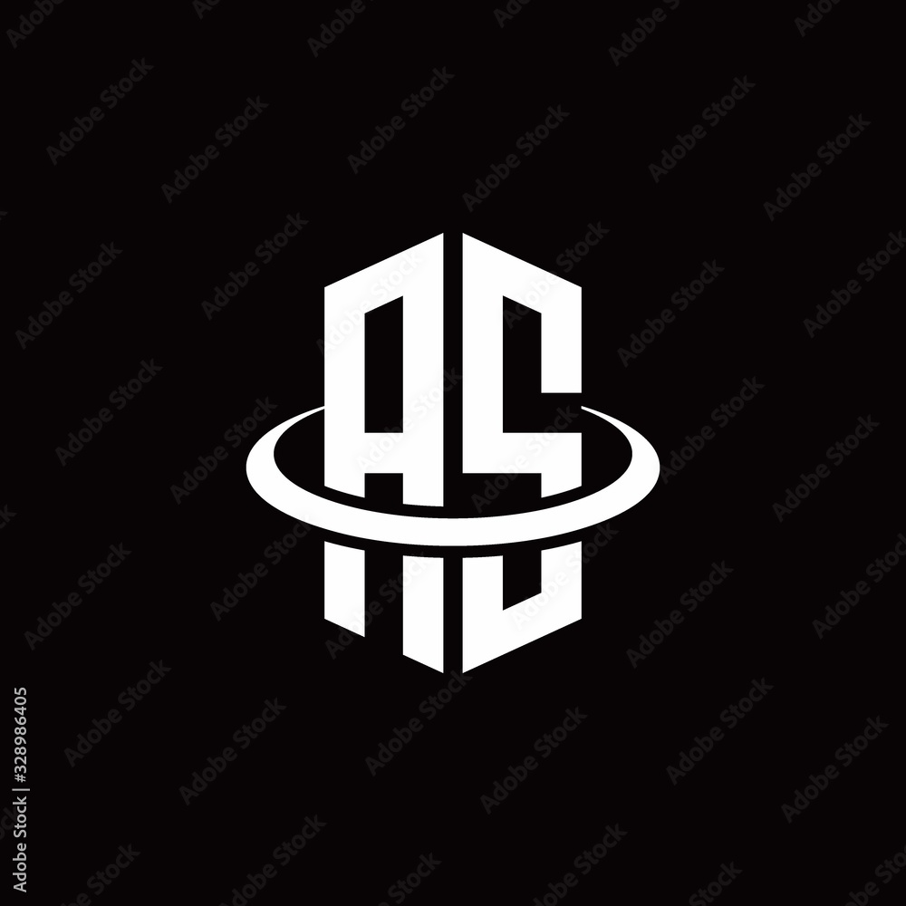 AS monogram logo in a hexagon style and surrounded by a ring Stock ...