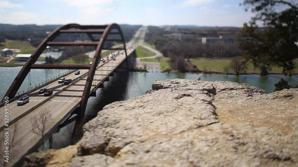 Austin Pennybacker Bridge tilt-shifted time-lapse, focus isolates ...