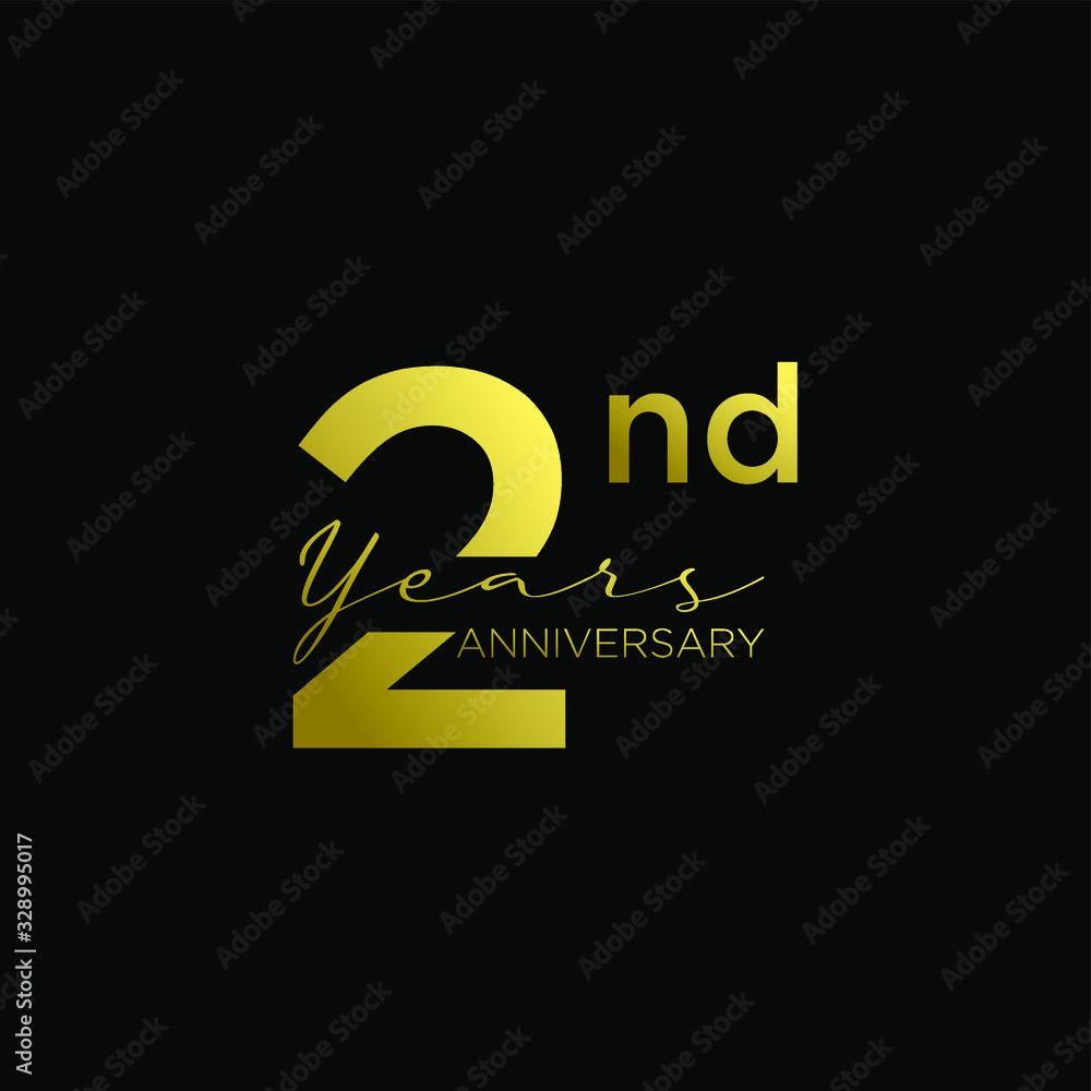2nd gold black logo with ribbon design number icon Stock Vector | Adobe ...