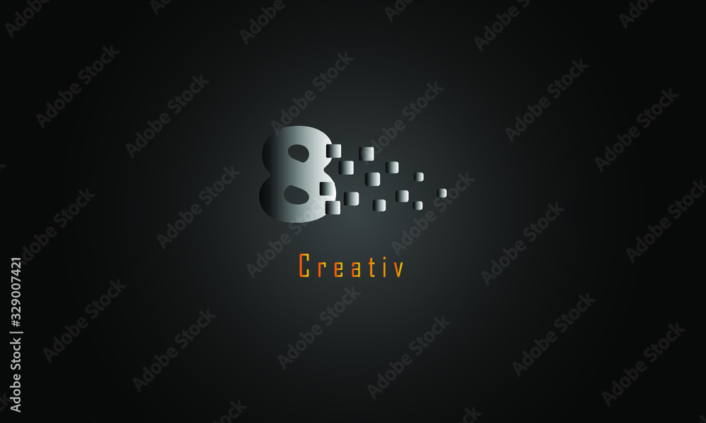 Abstract numbers logo | Free Vector. NO 8 logo (Number eight) Stock ...