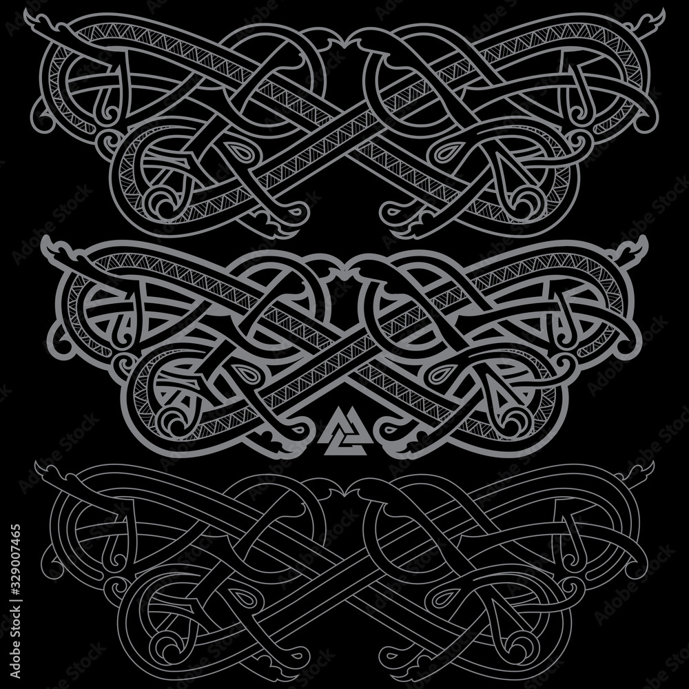 Ancient Celtic, Scandinavian mythological symbol of dragon. Celtic knot ...