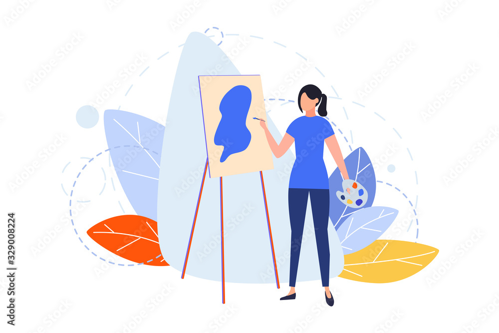 Drawing, hobby, creativity, occupation, design concept vector de Stock ...