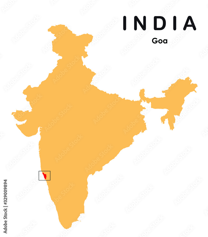 Goa in India map. Goa map vector illustration Stock Vector | Adobe Stock