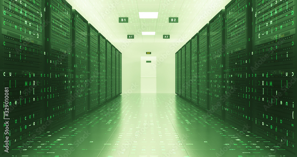 Server Racks In a Modern Data Center. Computer Racks All Around ...