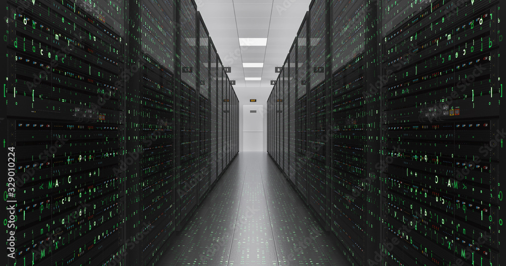 Server Racks In a Modern Data Center. Computer Racks All Around ...