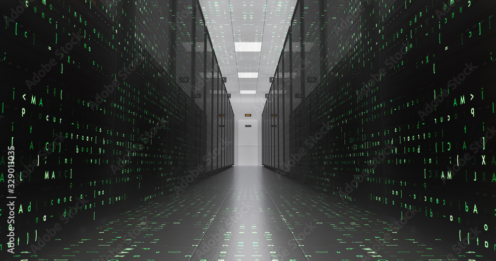 Server Racks In a Modern Data Center. Computer Racks All Around ...