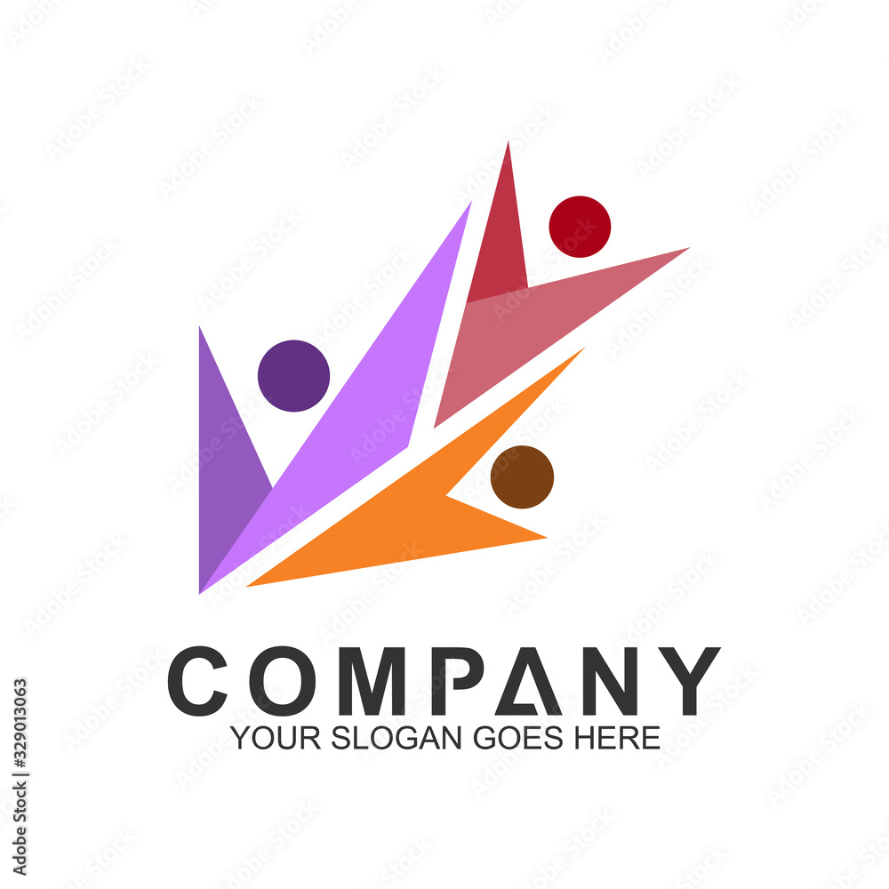 People with arrow logo design template. Success People icon. Consulting ...