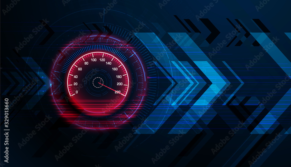 Speed motion background with speedometer car Stock Vector | Adobe Stock
