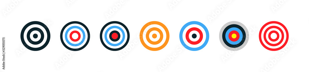 Target collection. Target vector icons, isolated on white background ...