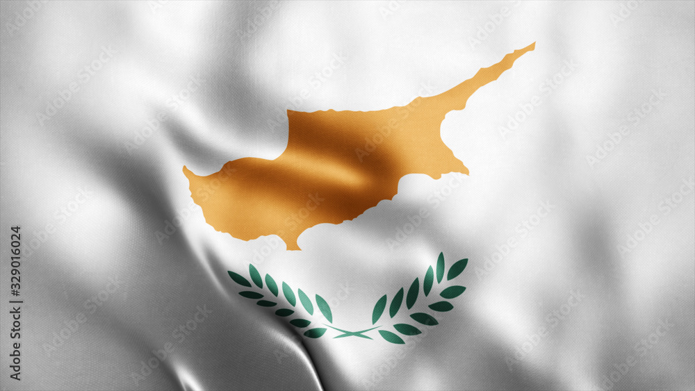 3d Rendered Realistic fabric Shiny Silky waving flag of Cyprus 8K ...