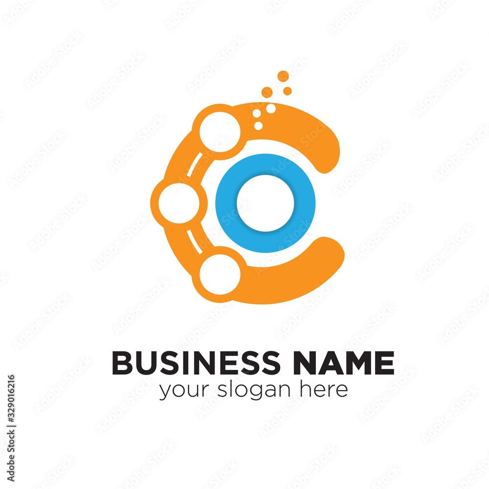 C techno letter concept logo vector, icon, element, and template for ...