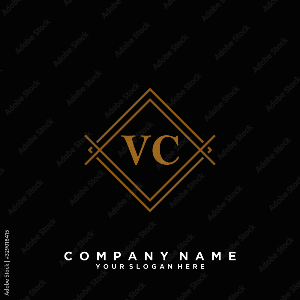 Initial Letter VC Logo With circle Template Vector. Stock Vector ...