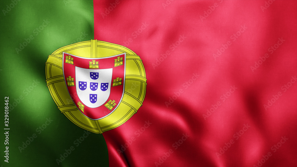 3d Rendered Realistic fabric Shiny Silky waving flag of Portugal 8K ...