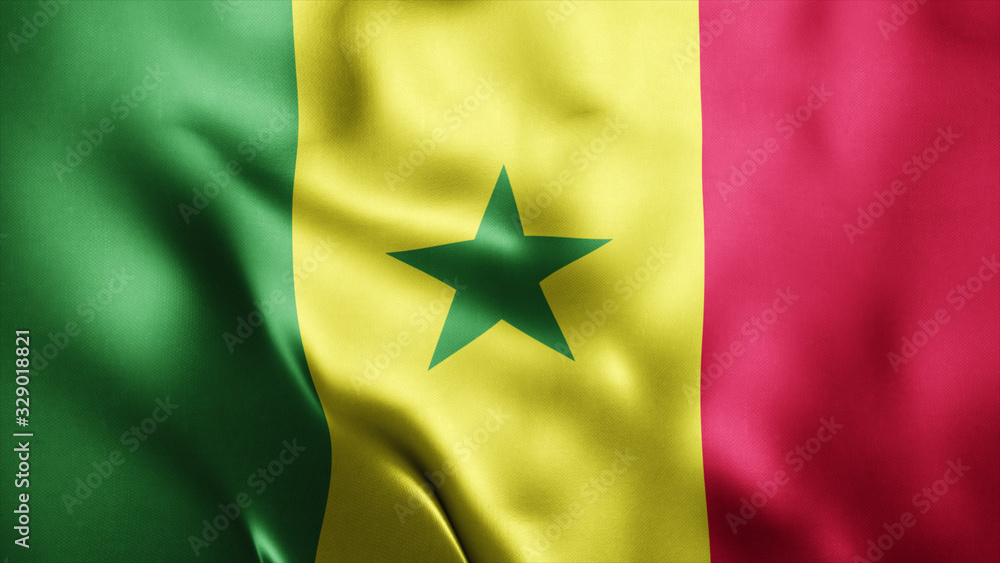 3d Rendered Realistic fabric Shiny Silky waving flag of Senegal 8K ...