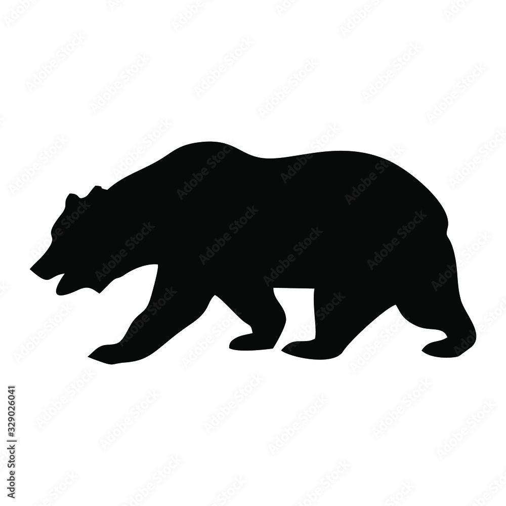 California Bear Icon Black Silhouette Vector Stock Vector | Adobe Stock