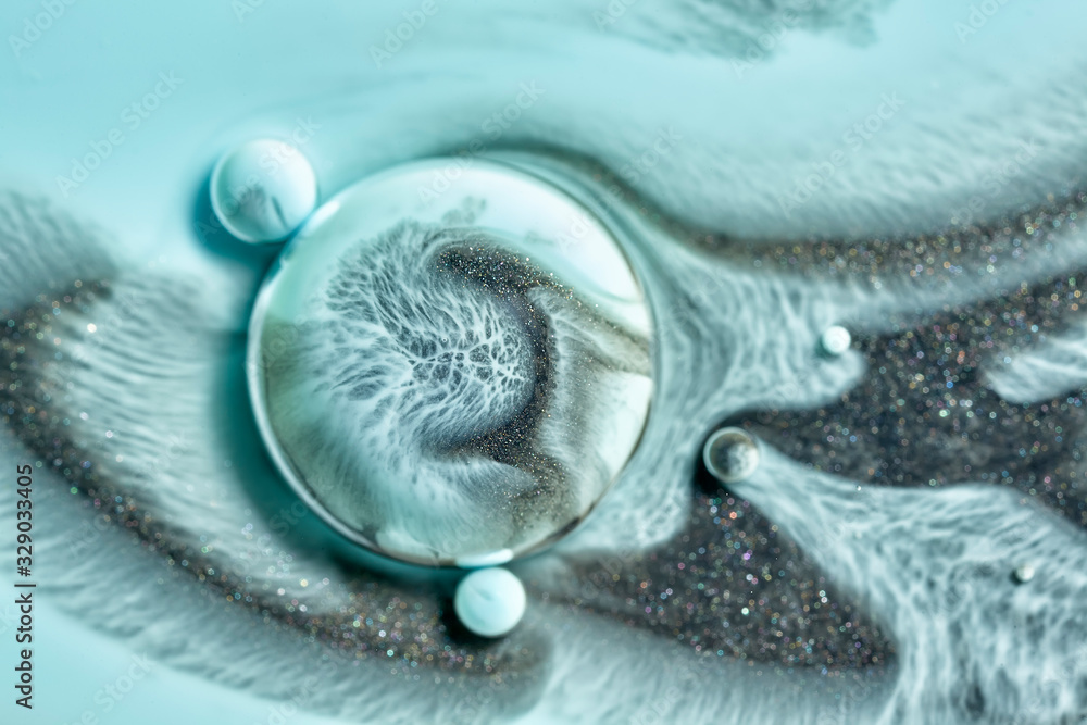Colourful acrylic bubbles.Abstract ink design template mixed texture ...