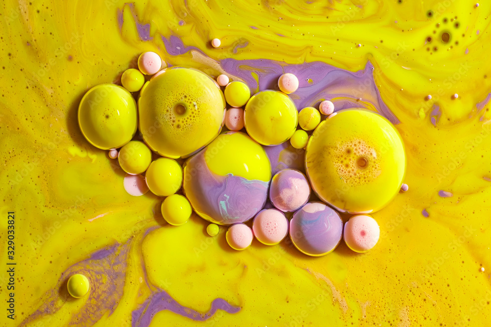 Colourful acrylic bubbles.Abstract ink design template mixed texture ...