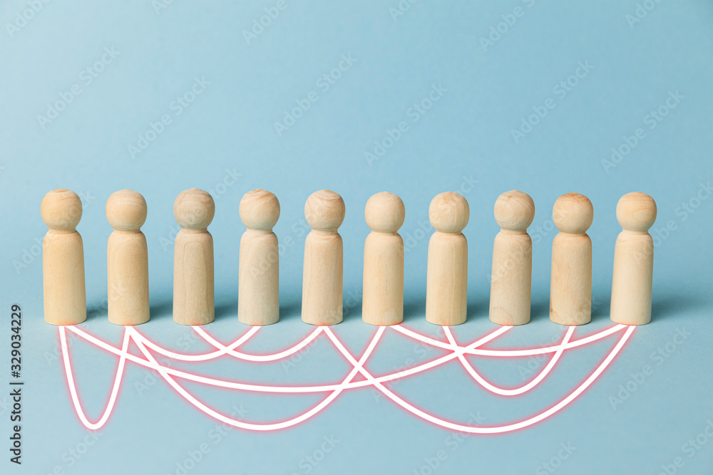Figures connected by lines, social connections and the structure of ...