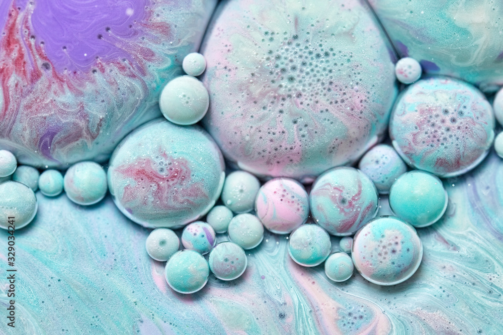 Colourful acrylic bubbles.Abstract ink design template mixed texture ...