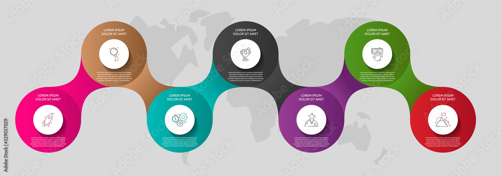Vector template circle infographics. Business concept with 7 options ...