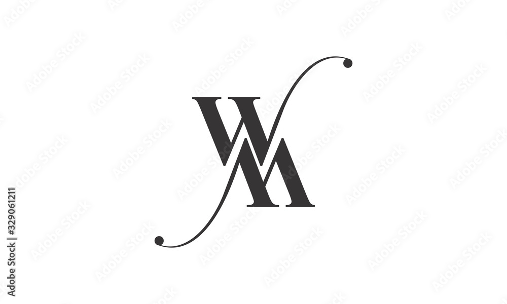 Abstract WM symbol vector logo Stock Vector | Adobe Stock
