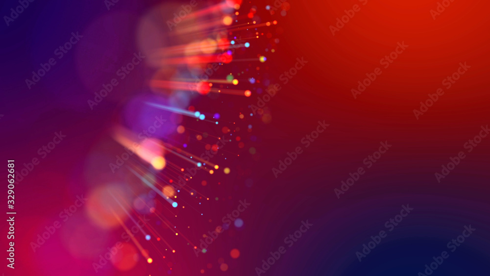 Abstract explosion of multicolored shiny particles like sparkles with ...