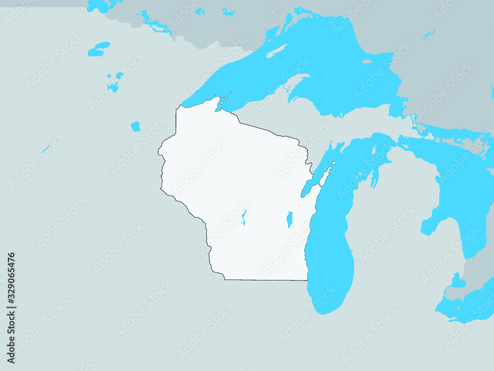 Vector illustration of the Detailed Political Map of the US Federal ...