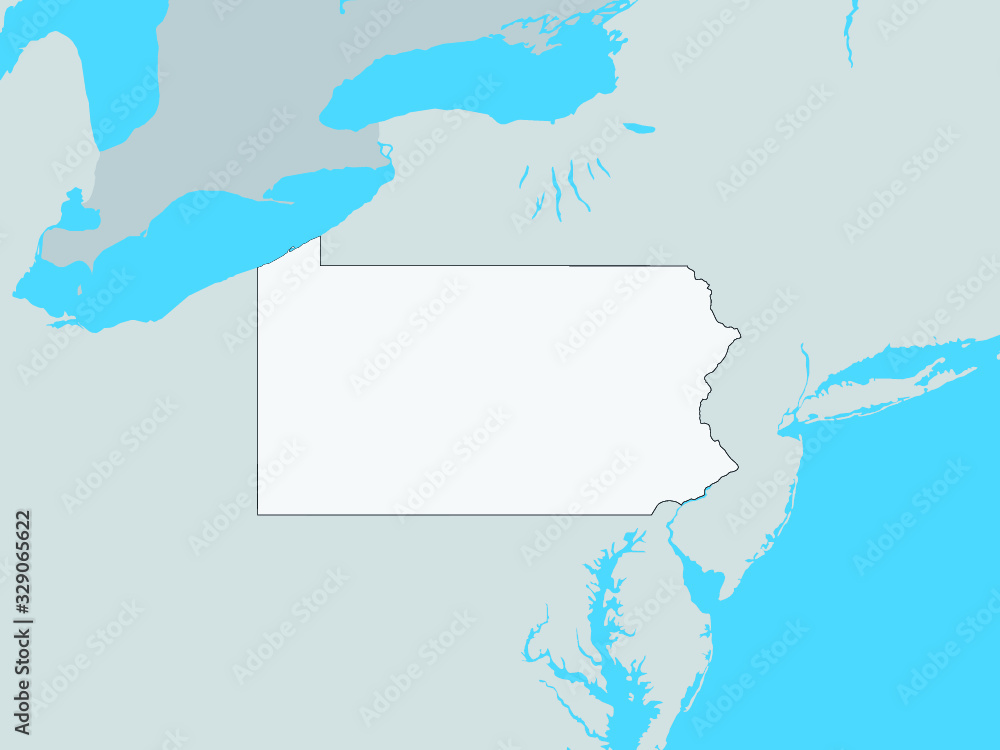 Vector illustration of the Detailed Political Map of the US Federal ...