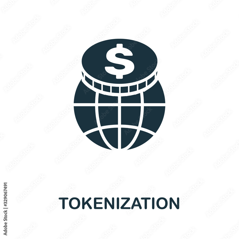 Tokenization icon. Simple element from business disruption collection ... Tokenization icon. Simple element from business disruption collection ...