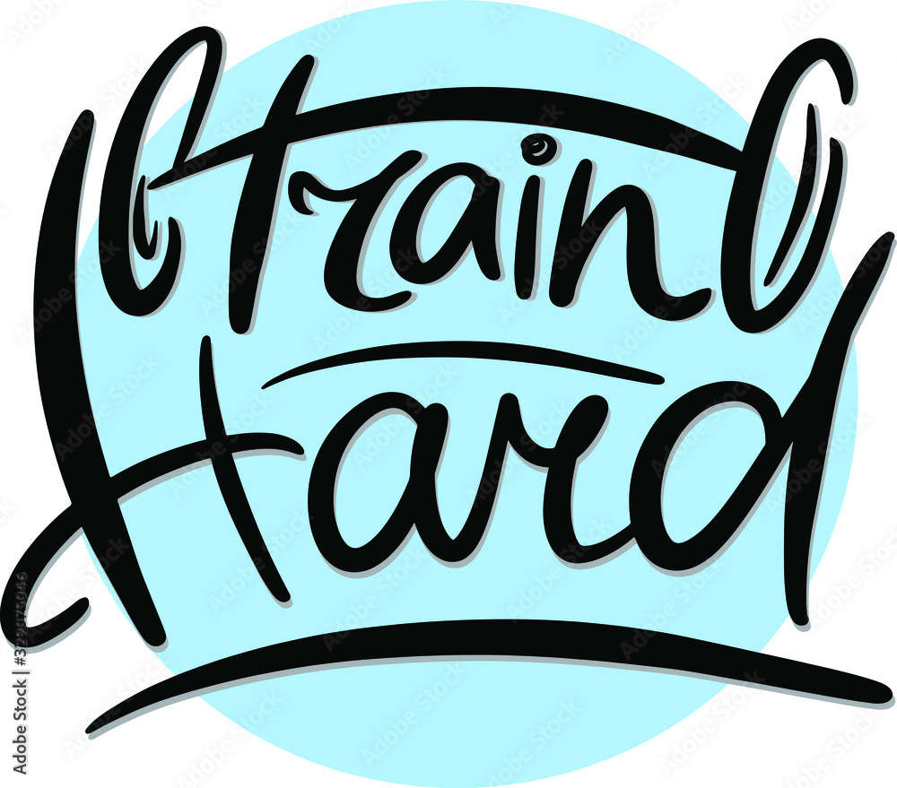 train hard with a barbell on the background of a blue circle in the ...