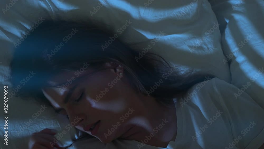 Vidéo Stock Scary Negative Dream or Nightmare. Quick Sudden Wake Up of ...