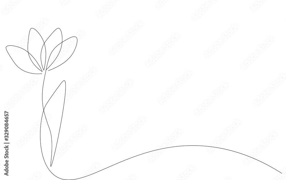 Flower spring line drawing vector illustration Stock Vector | Adobe Stock