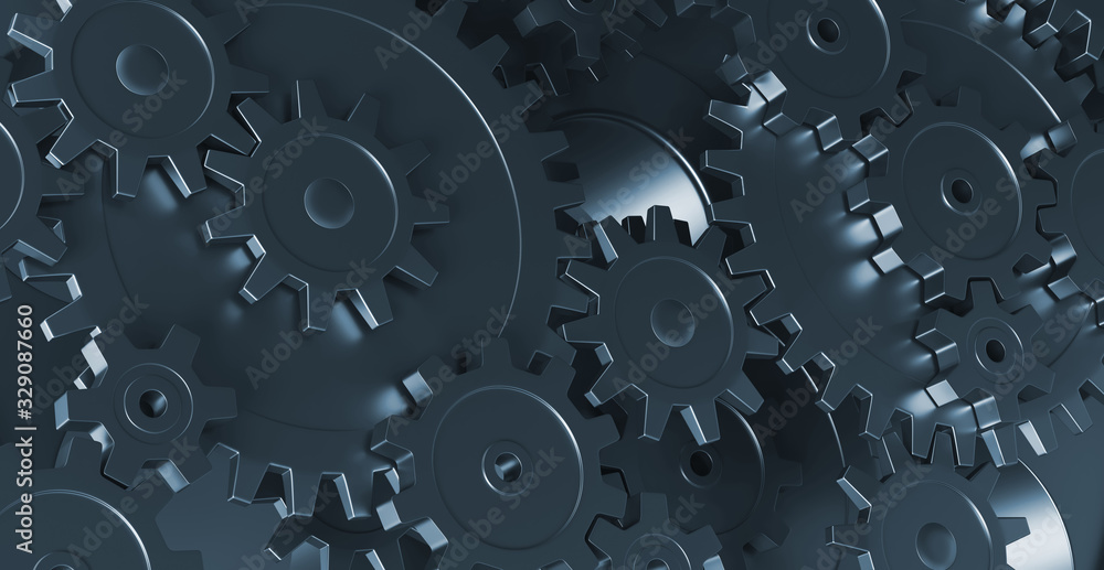 Abstract gears technology background 3d rendering Stock Illustration ...