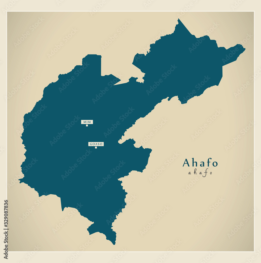 Modern Map - Ahafo region map of Ghana GH Stock Vector | Adobe Stock