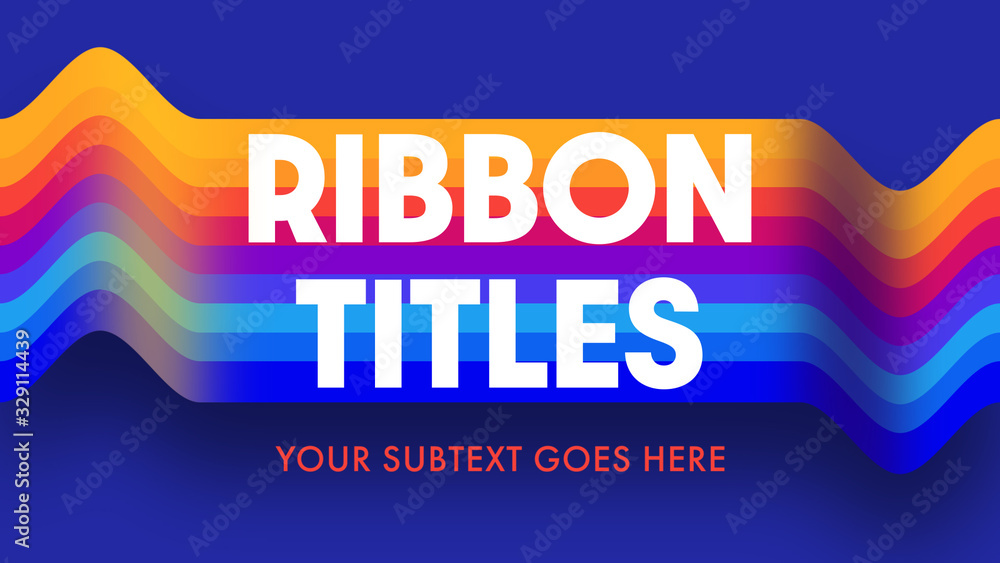 Broadcast Ribbon Titles Stock Template | Adobe Stock