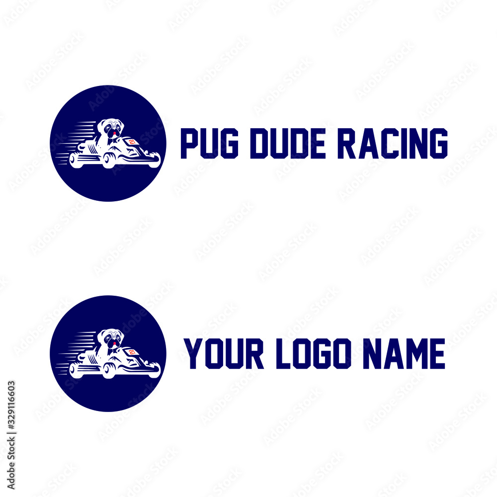 Pug racing logo template - VECTOR Stock Vector | Adobe Stock