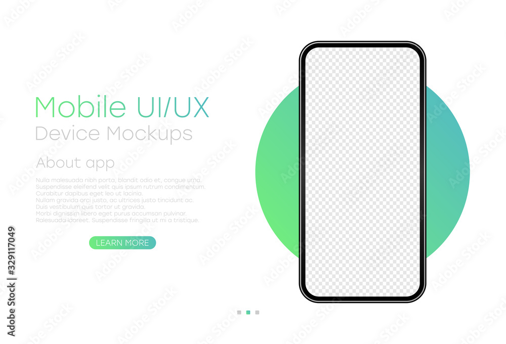 Smartphone with blank transparent screen. Frameless realistic cell ...