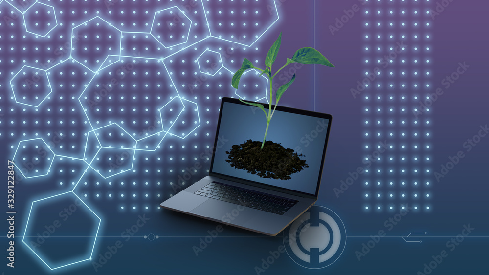 Visualisation of digital growth or digital marketing growth. Also a ...