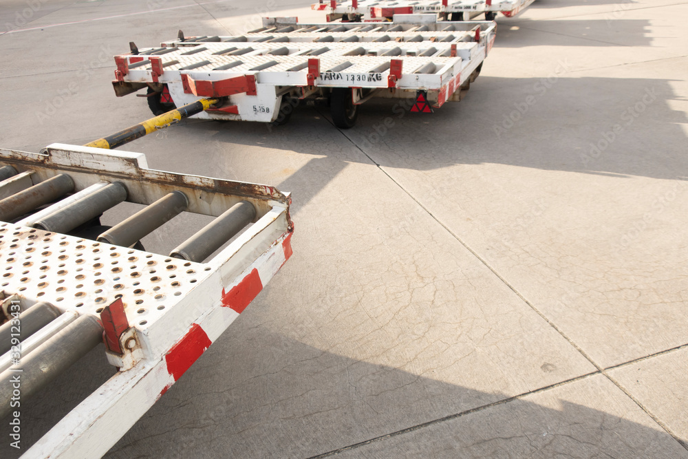 Dolly air cargo ground support equipment Stock Photo | Adobe Stock