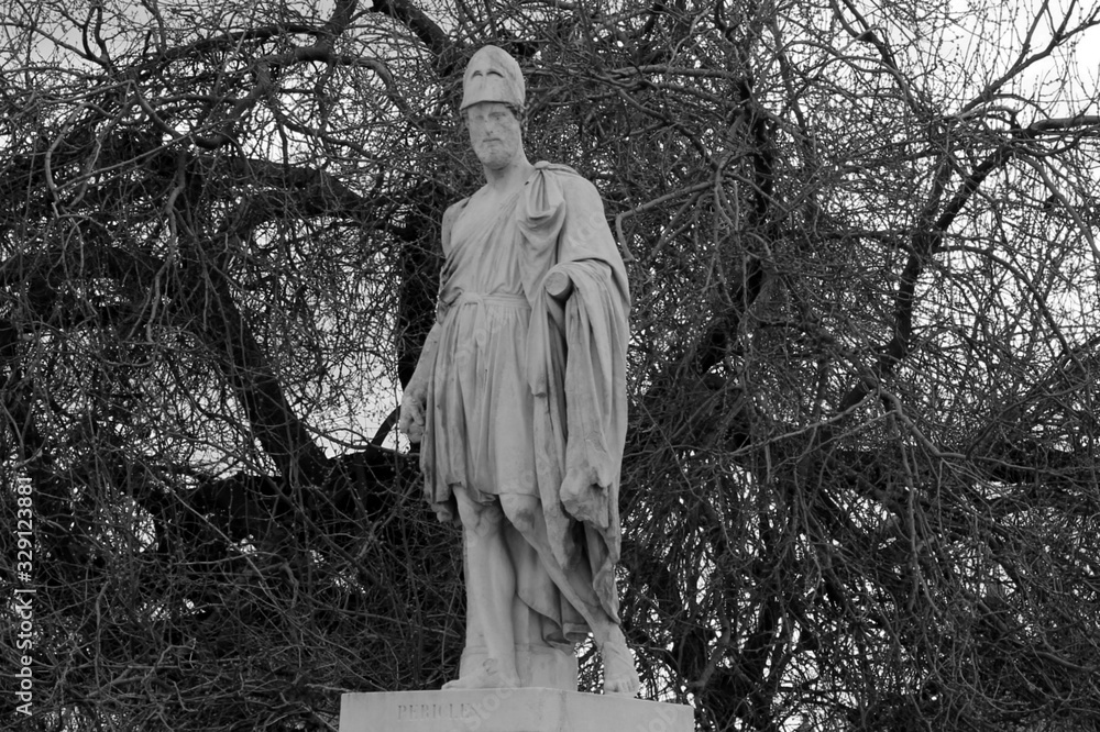 Stone sculpture of the ancient Greek commander and thinker Pericles in ...
