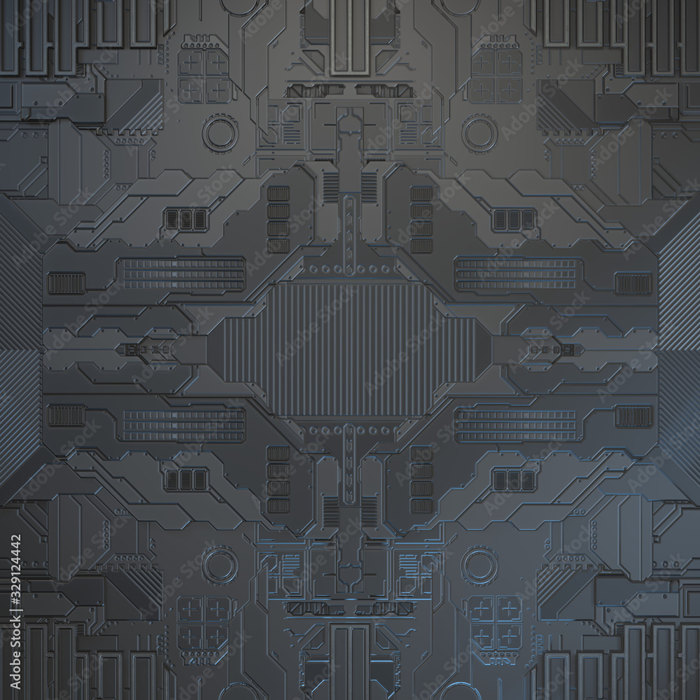 SciFi Panels. Futuristic texture. Spaceship hull geometric pattern. 3d ...