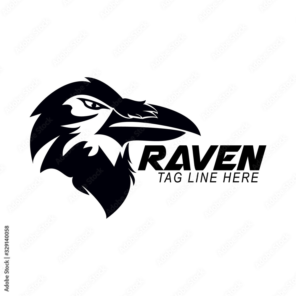 raven logo design vector template Stock Vector | Adobe Stock