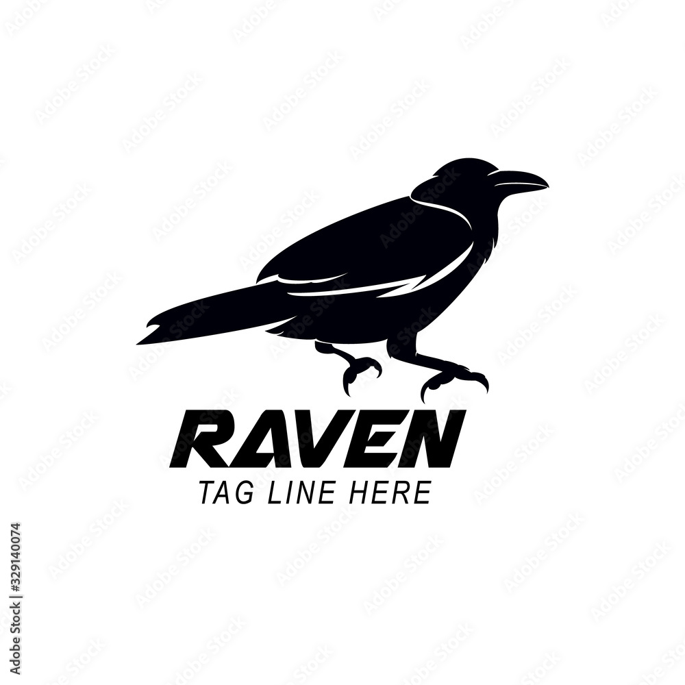 raven logo design vector template Stock Vector | Adobe Stock