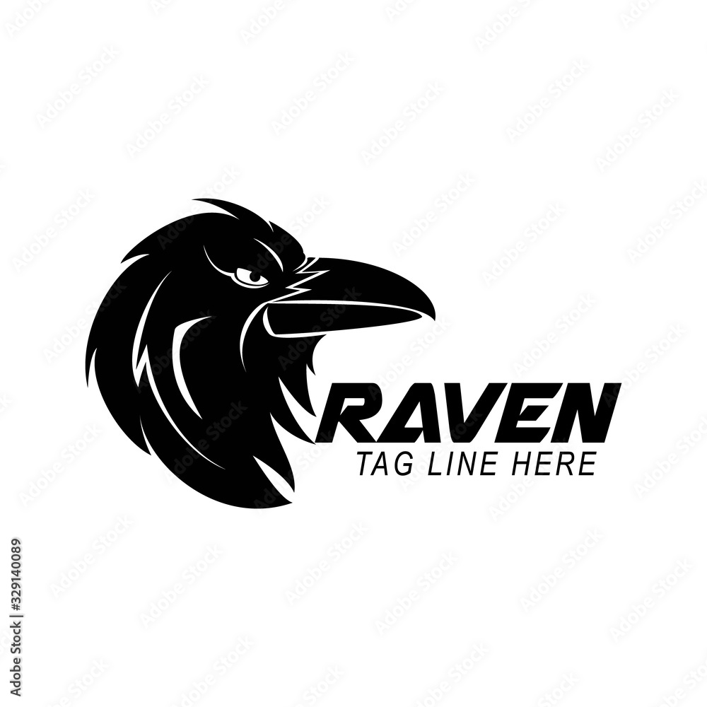 raven logo design vector template Stock Vector | Adobe Stock