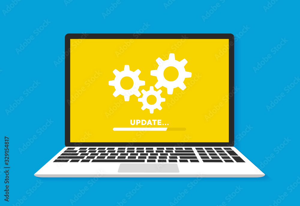 Progress bar and update on the screen. Vector illustration. Stock ...